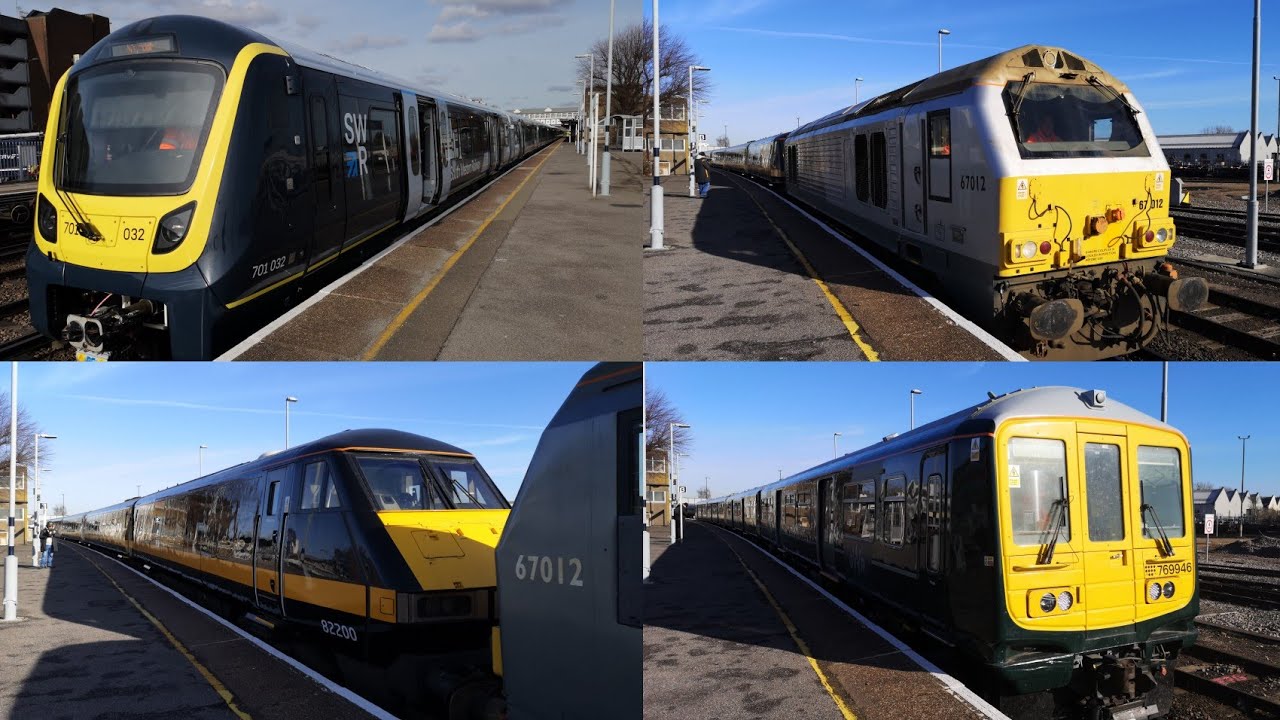 Grand Central MK4+DVT, GWR class 769, SWR class 701 and class 67 at ...