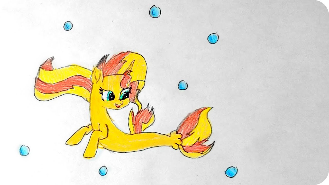 How to draw Sunset Shimmer mermaid 🧜‍♀️ from My Little Pony - YouTube