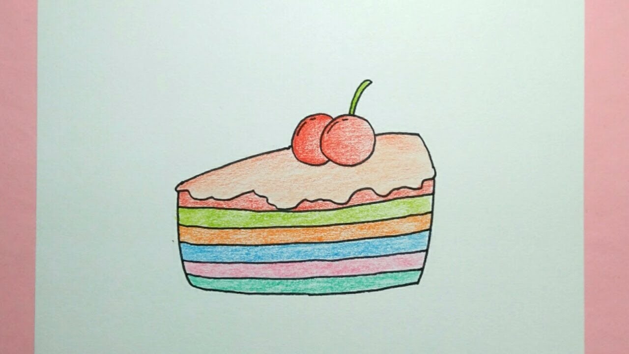 Cara menggambar kue - How to draw a cake - YouTube