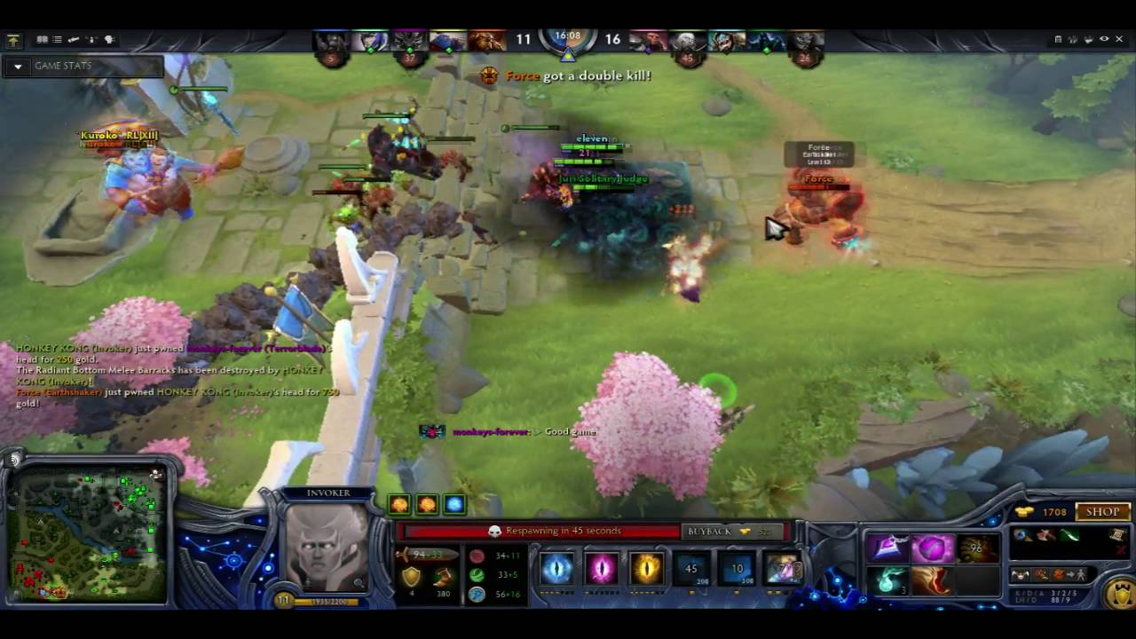 Dota 2 attack on radiant base - YouTube