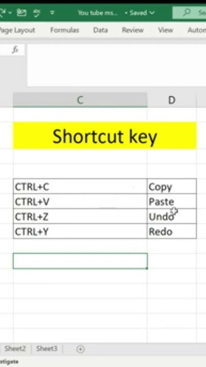 Shortcut keys - YouTube