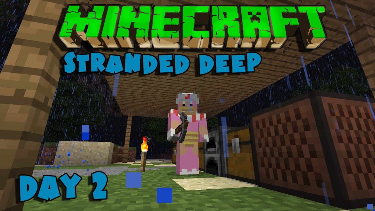 Minecraft Stranded Deep (Day 2) MAKING SOME PROGRESS :] - YouTube