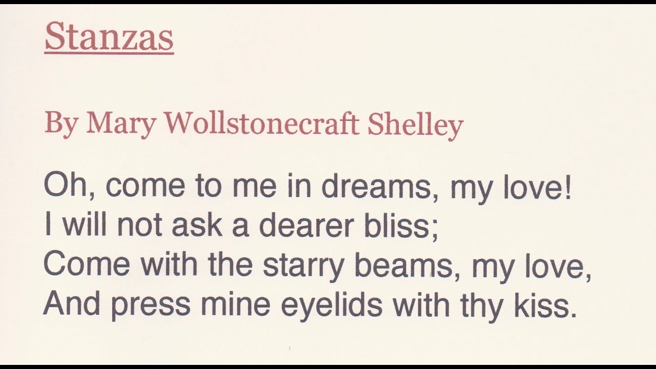 Stanzas - a poem by Mary Shelley, set to music by Neil Mercer - YouTube