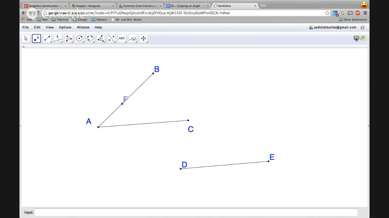 Geogebra Construction 02: Copying an Angle - YouTube