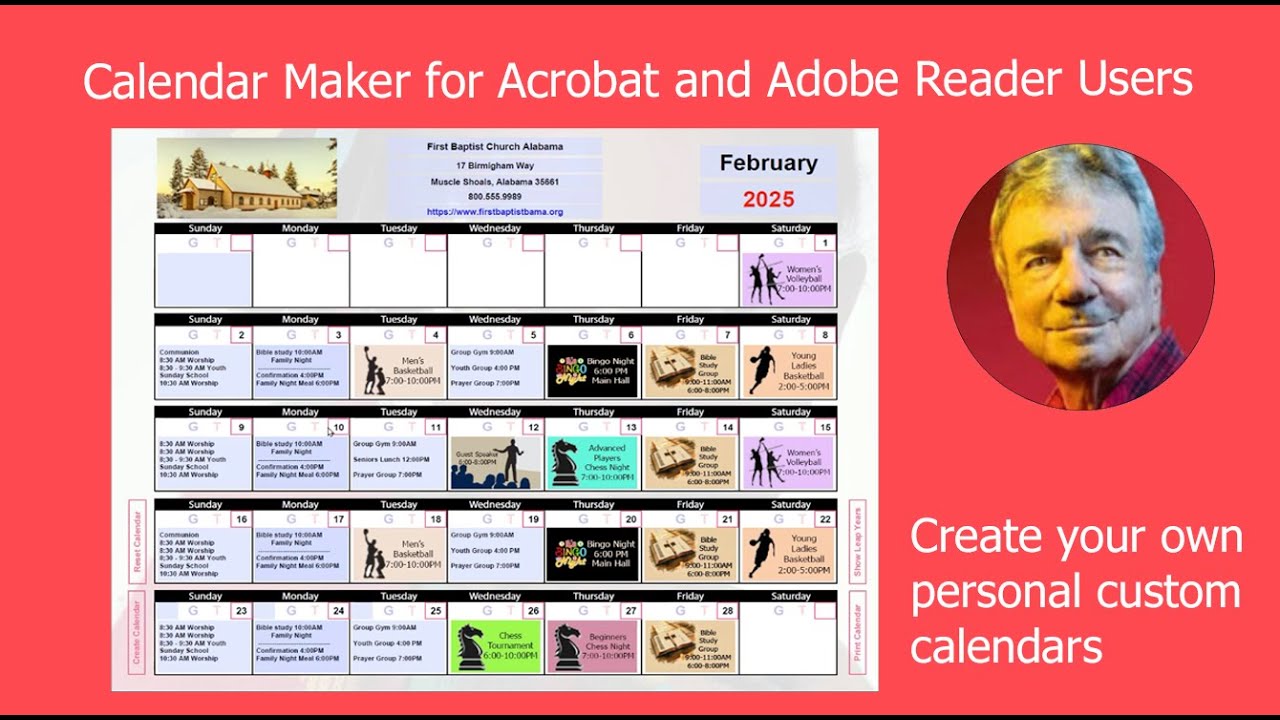 Create Custom Calendars Acrobat Pro DC and Adobe Reader - YouTube
