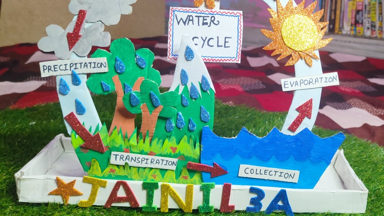 How to make water cycle model at home#schoolproject #project #diy # ...