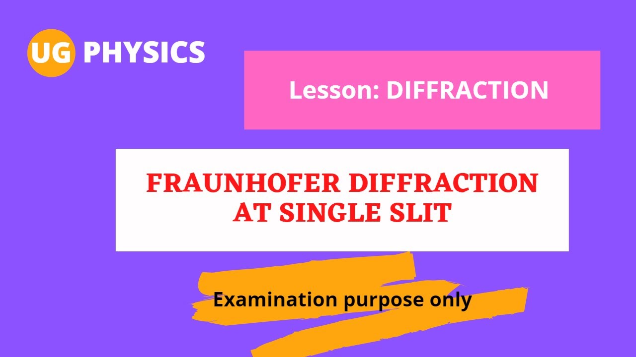 Fraunhofer diffraction at single slit | 2022 | - YouTube
