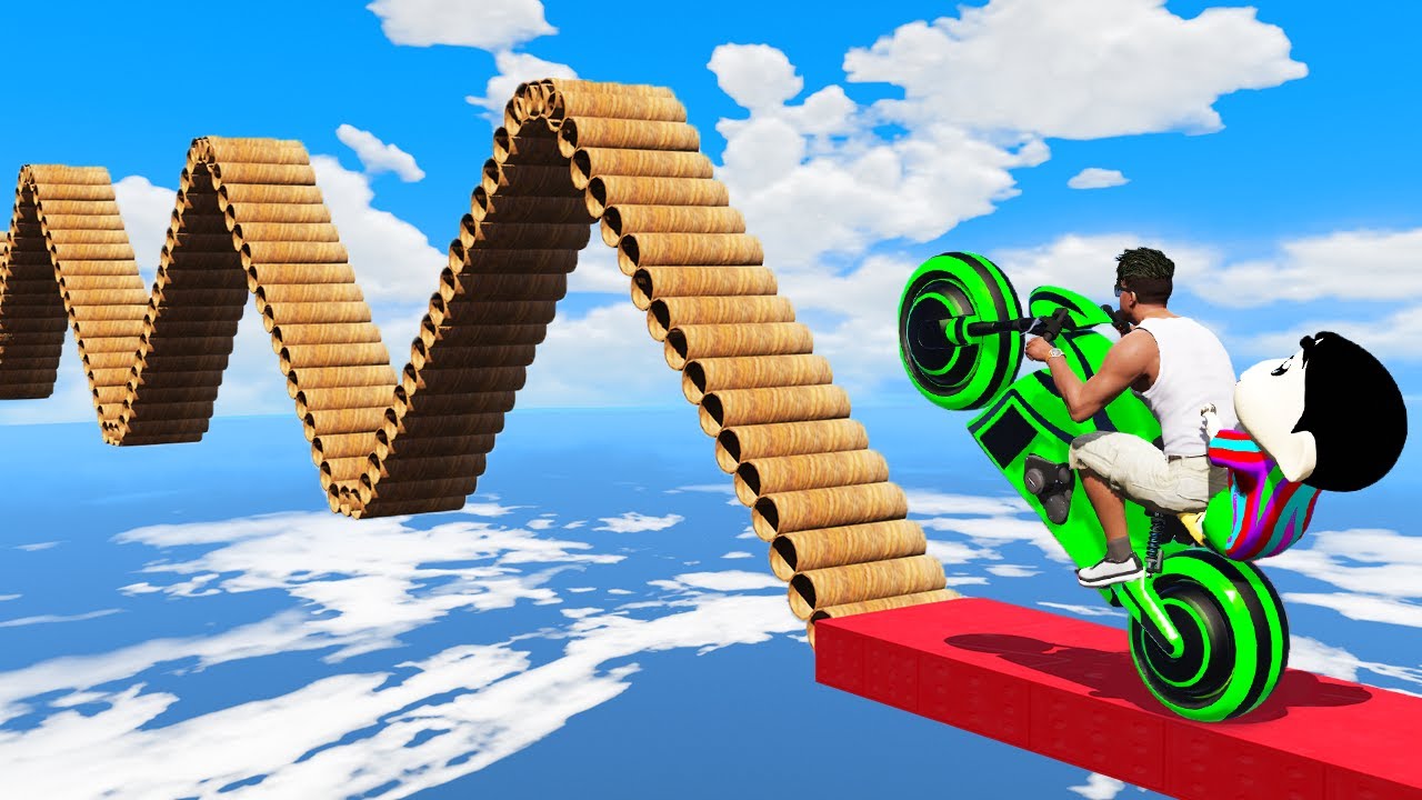 SHINCHAN AND FRANKLIN TRIED THE IMPOSSIBLE ZIG ZAG PIPES BRIDGE PARKOUR CHALLENGE IN GTA 5 - YouTube