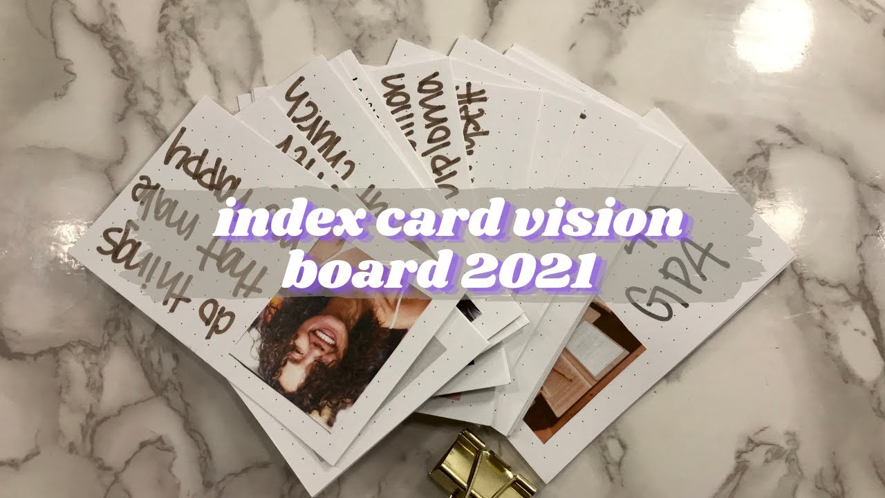 index cards vision board 2021 | studying angel - YouTube