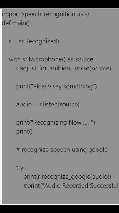 Speech Recognition using Python 🤯😱 #short #coding - YouTube