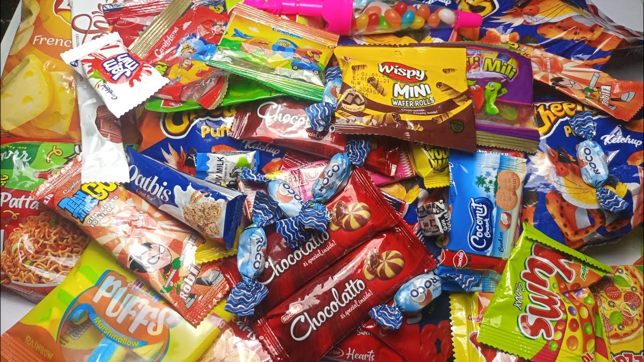 kids favorite candies unboxing | jelly | chips | snack | yamms ...