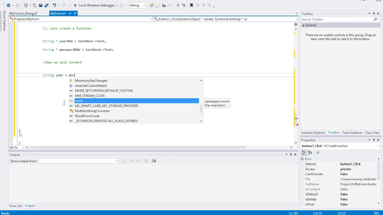 Create Login Form using Files (Without sql) C++ Visual Studio - YouTube