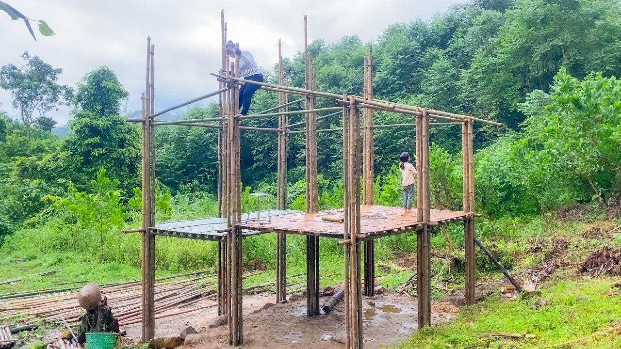 Small hut burned down, Single mother builds new more spacious house. Single Mom Life - Sung Ninh ...