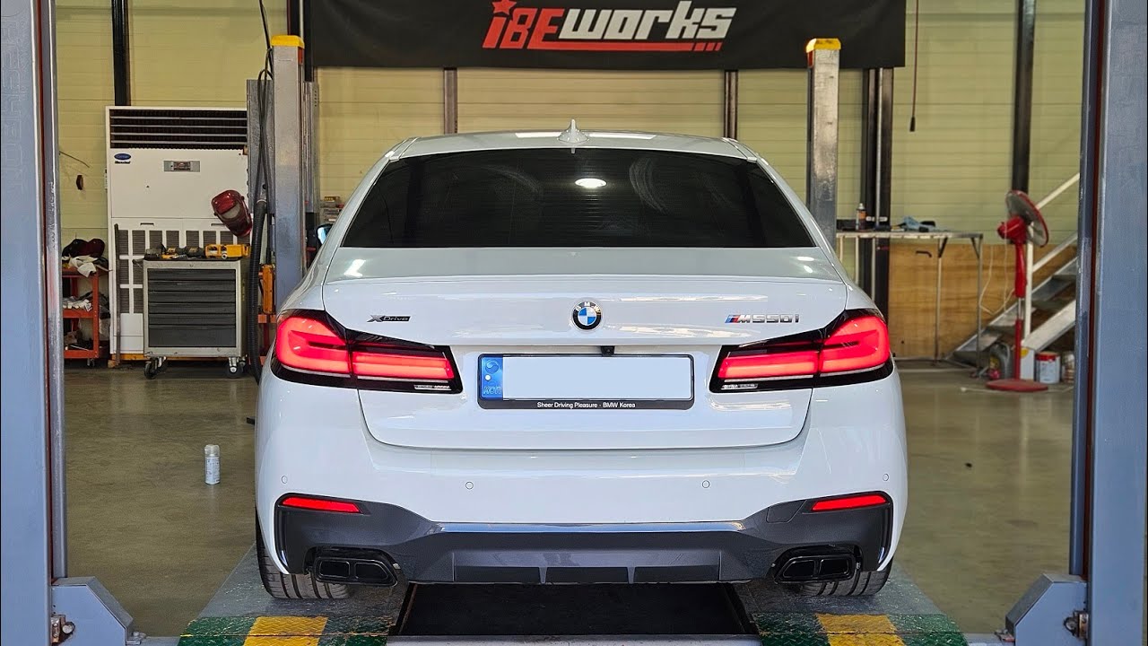 BMW 550i(G30) M550I 5시리즈 중통 직관 머플러 튜닝 배기음. - YouTube