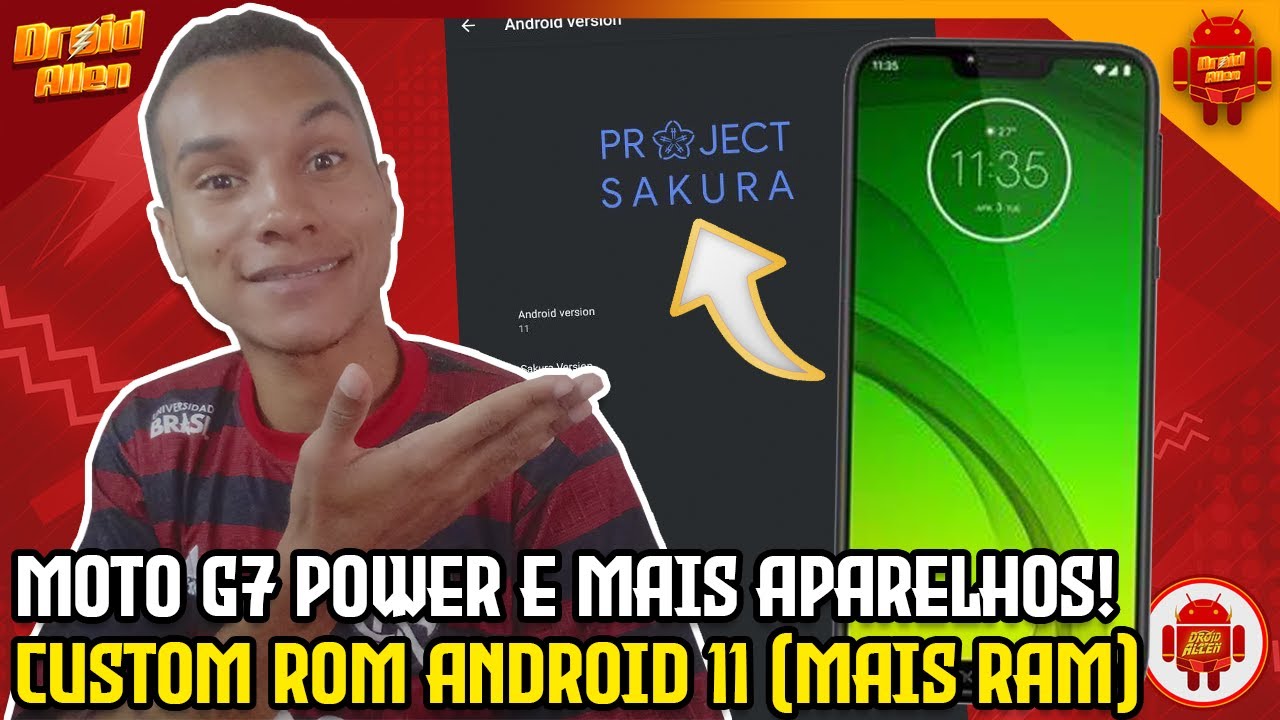 CUSTOM ROM GAMER! Project Sakura 5.R MOTO G7 POWER ANDROID 11 (Rodando ...