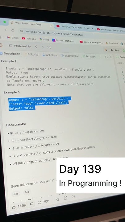 Day 139– LeetCode#139:Word Break#java #leetcode #coding #200daysofcode ... Day 139– LeetCode#139:Word Break#java #leetcode #coding #200daysofcode ...