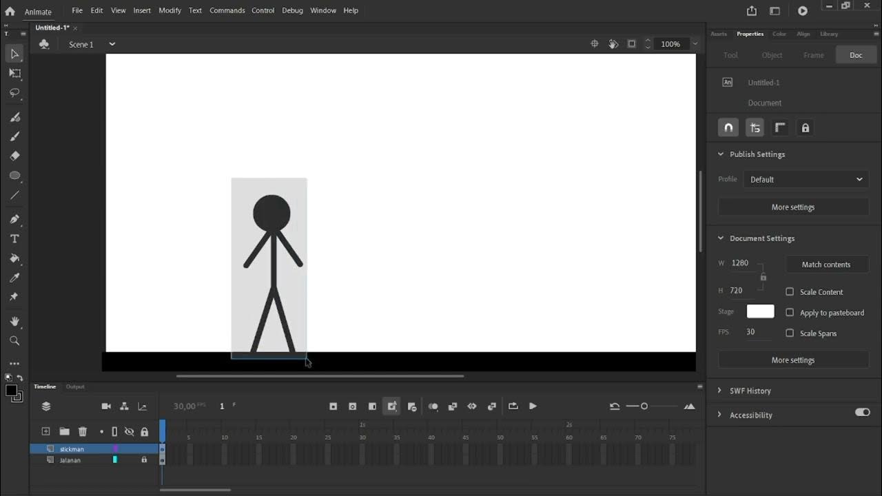 cara membuat animasi stickman di Adobe animate - YouTube