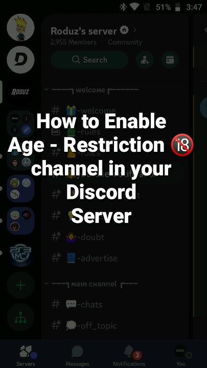 How to Enable Age - Restriction 🔞 channel in your Discord Server #roduz #discord #age # ...