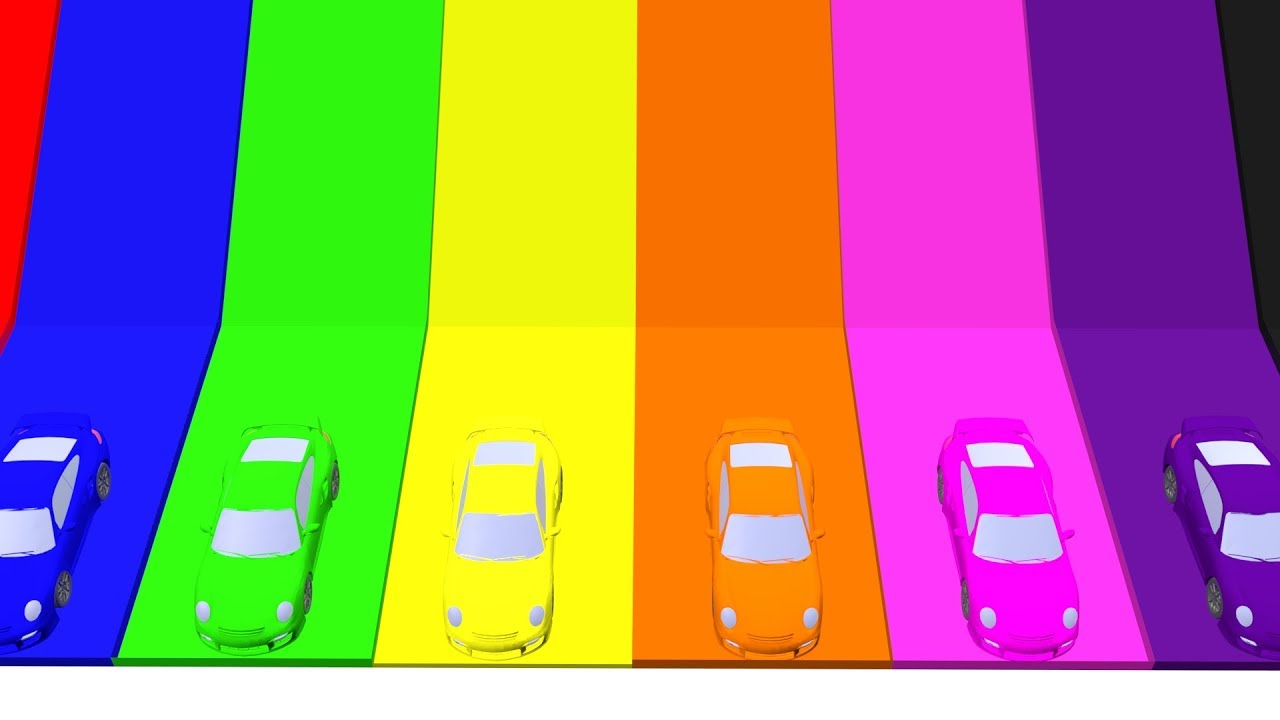 Learning Colors for Children with Color Change Sports Cars Water Slides ...