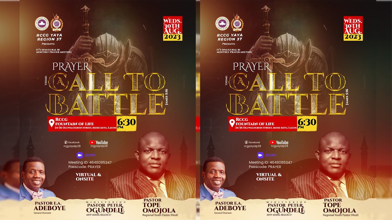 RCCG YAYA Region 37 Presents it's Inaugural Bi Monthly Prayer Meeting ...