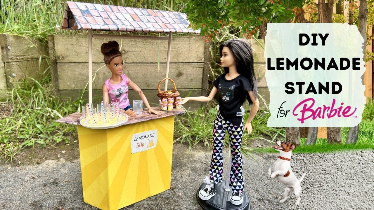 DIY Miniature LEMONADE STAND & ACCESSORIES for Barbie/Sindy Dolls How ...