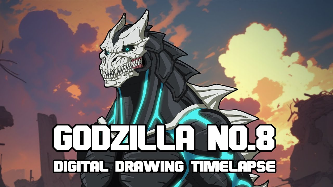Godzilla No.8 (Godzilla x Kaiju No. 8) Drawing Timelapse - YouTube
