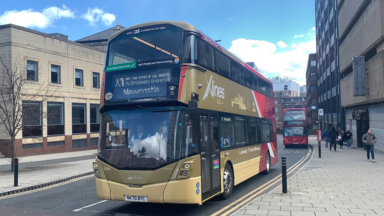 Go North East Wright Streetdeck 6366 NK70 BYC X-Lines X1 Wrekenton high ...