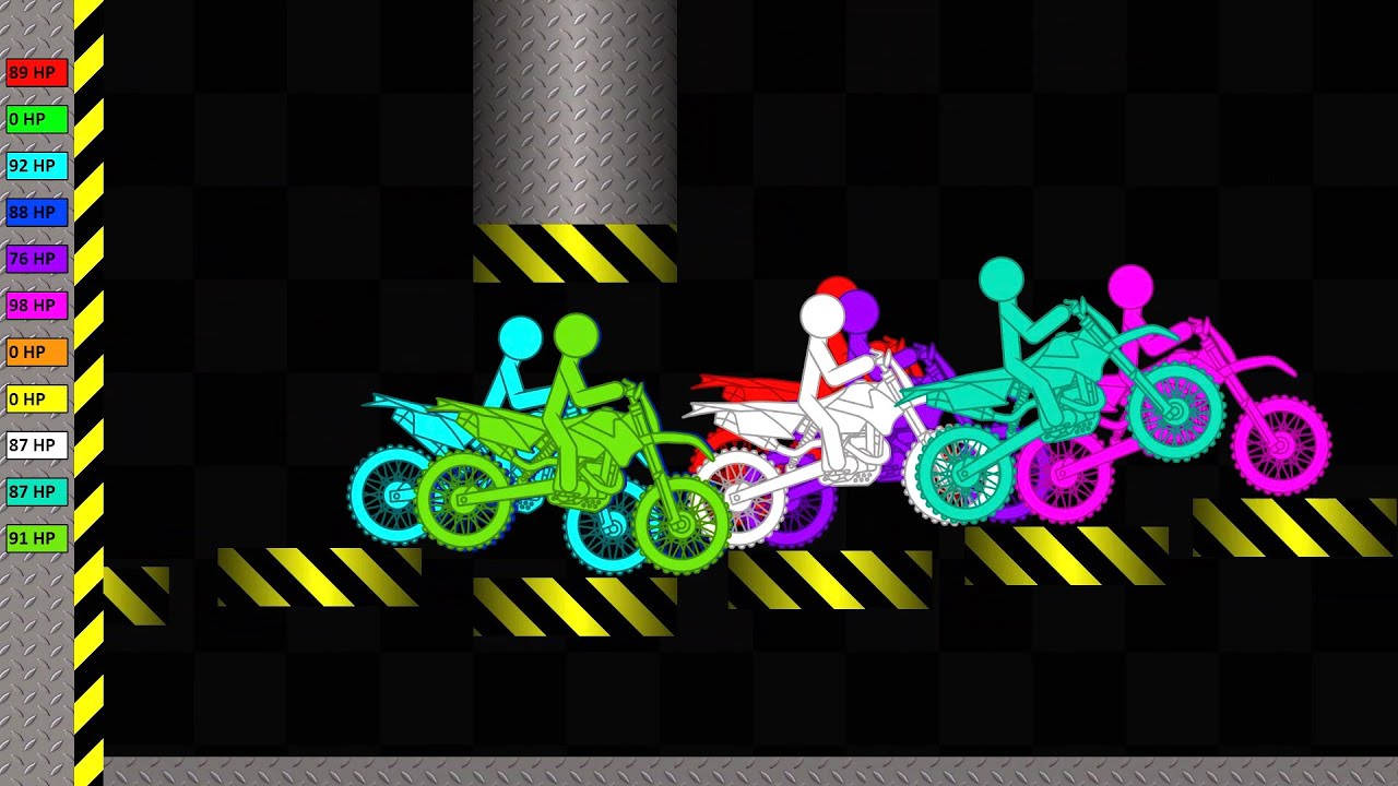 Stickman Motorcycles: Survival Race in Algodoo #4 - YouTube