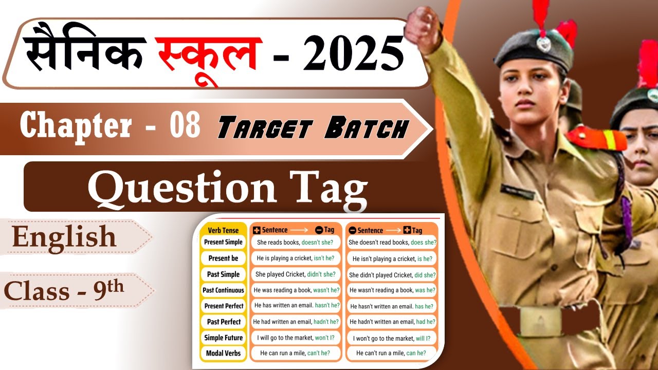 Chapter 08 - Question tag 📚 | Class 9th 📚 | English 📚 | Sainik School 📚 ...