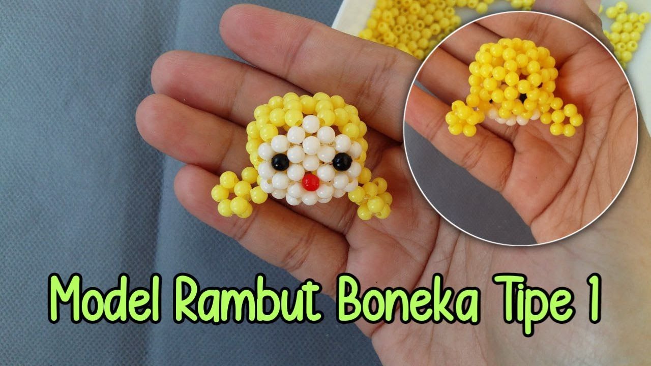 Model Rambut Boneka Manik Manik Tipe 1 // DIY BEADS // Beaded Doll ...