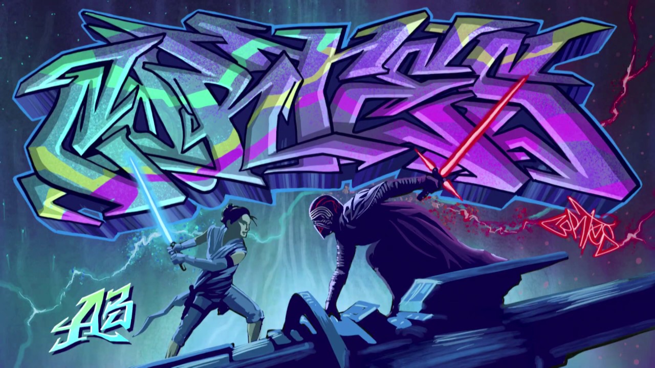 CORTESNYC | REY VS KYLO | PROCREATE 5 DRAWING | GRAFFITI DRAWING ...