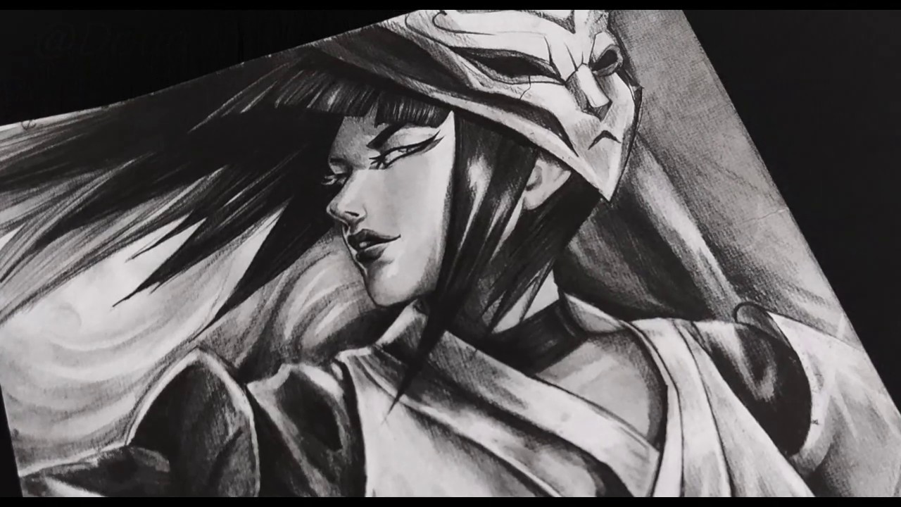 Drawing AKALI (League of Legends) - YouTube