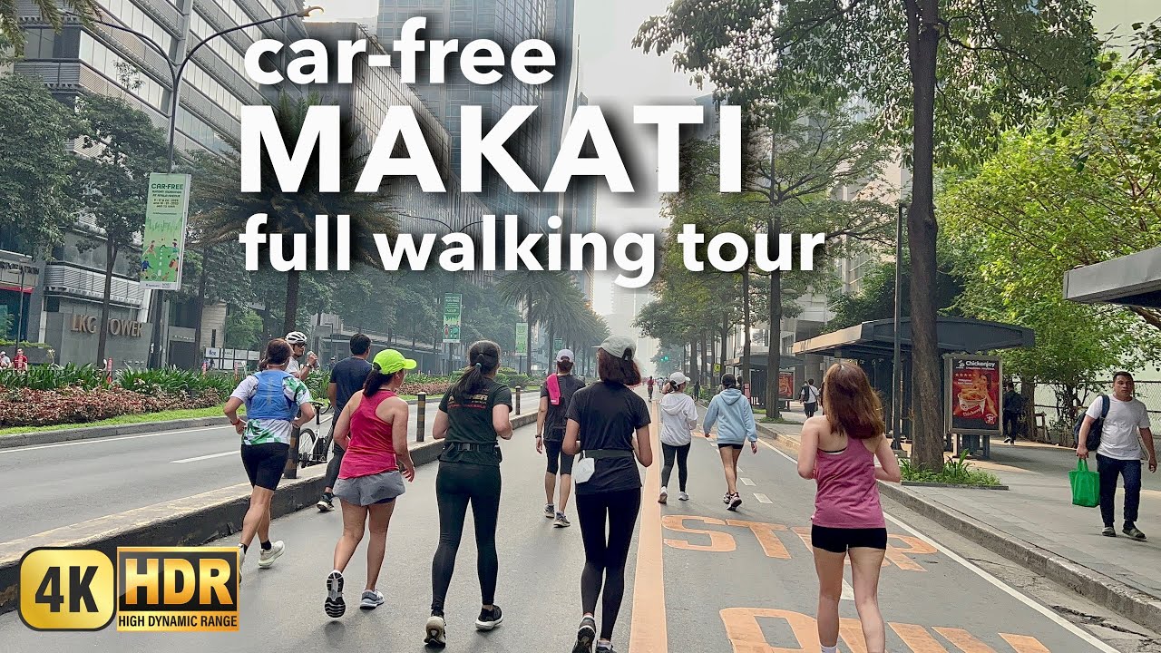 Makati Sunday Morning Walk | 4K HDR | Car-free Makati Metro Manila ...