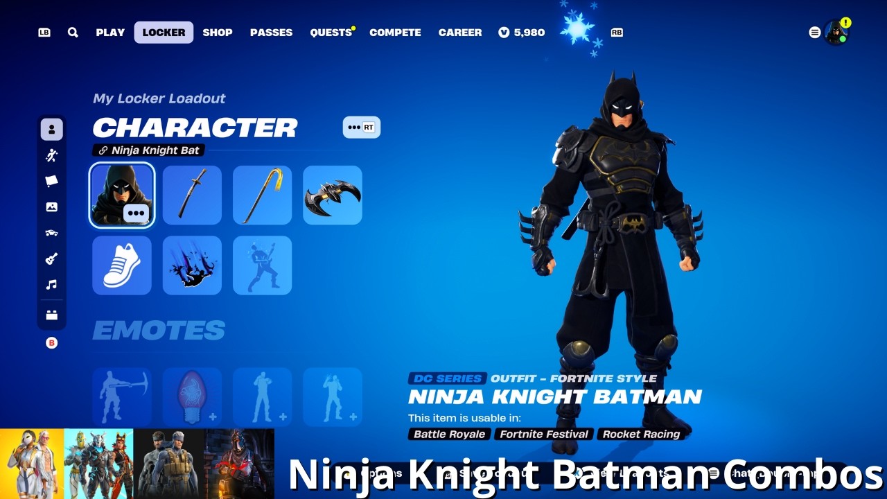 Ninja Knight Batman Skin Combos (Fortnite Battle Royale) - YouTube
