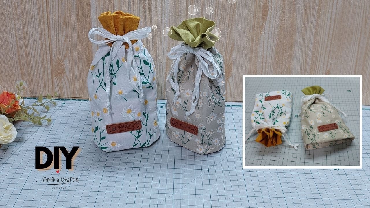 5 Minute Gift Bag / Learn to Sew a Drawstring Bag - YouTube