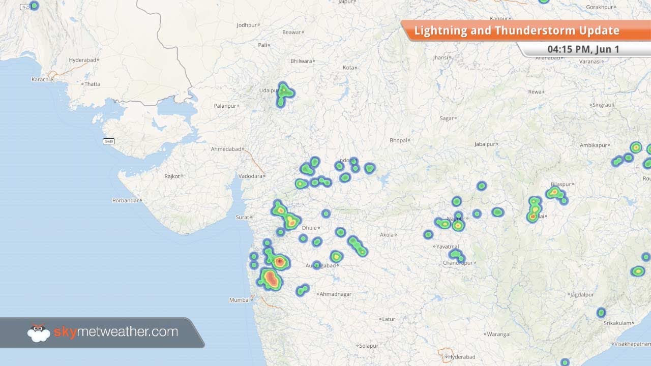 June 1, 04:15 PM Lightning and Thunderstorm Update for India - YouTube