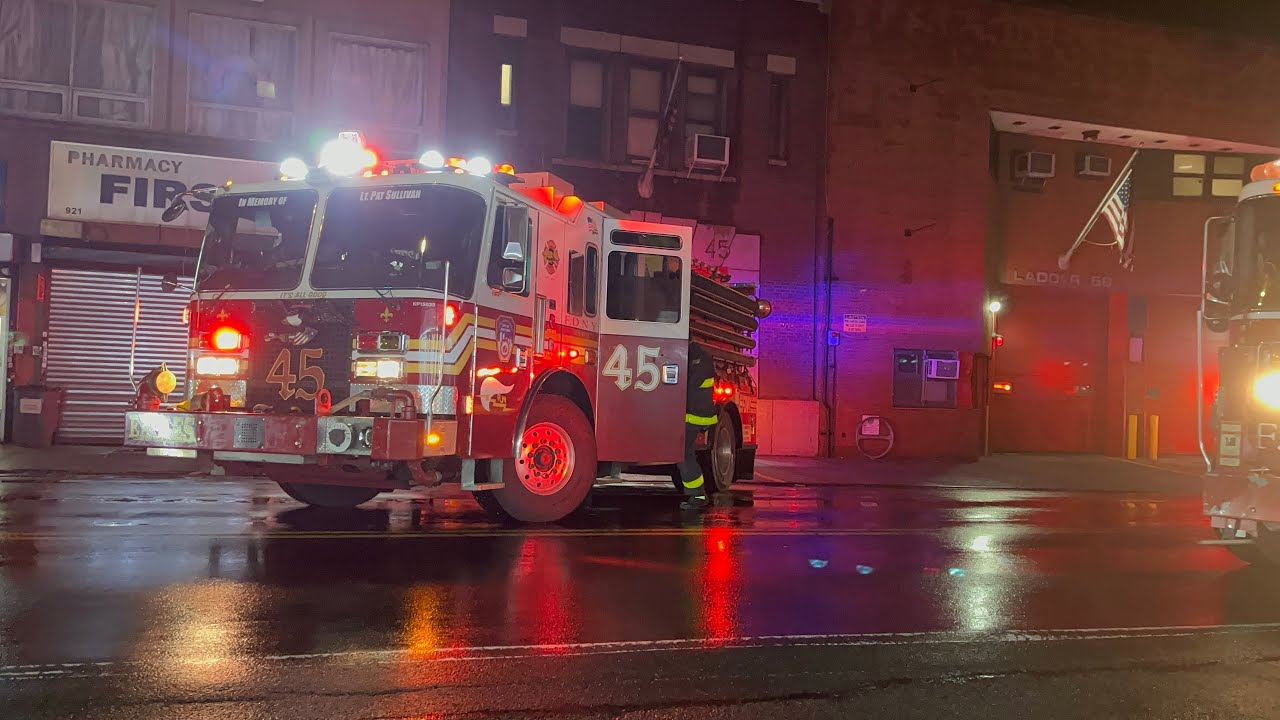 [EVERYONE GOES]FDNY Engine 45 Ladder 58 and Battalion 18 responding to ...
