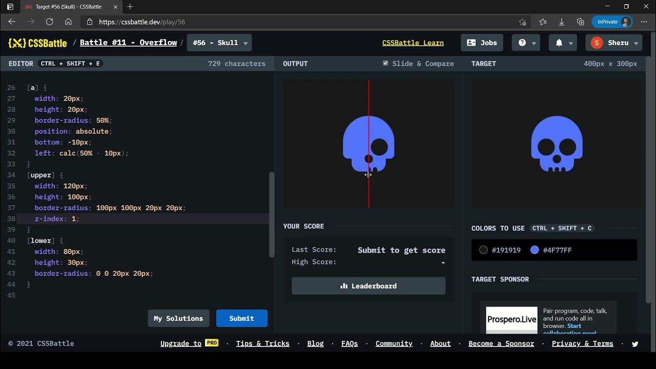 CSS Battle Target #56 | Skull | All cssbattle.dev solutions - YouTube