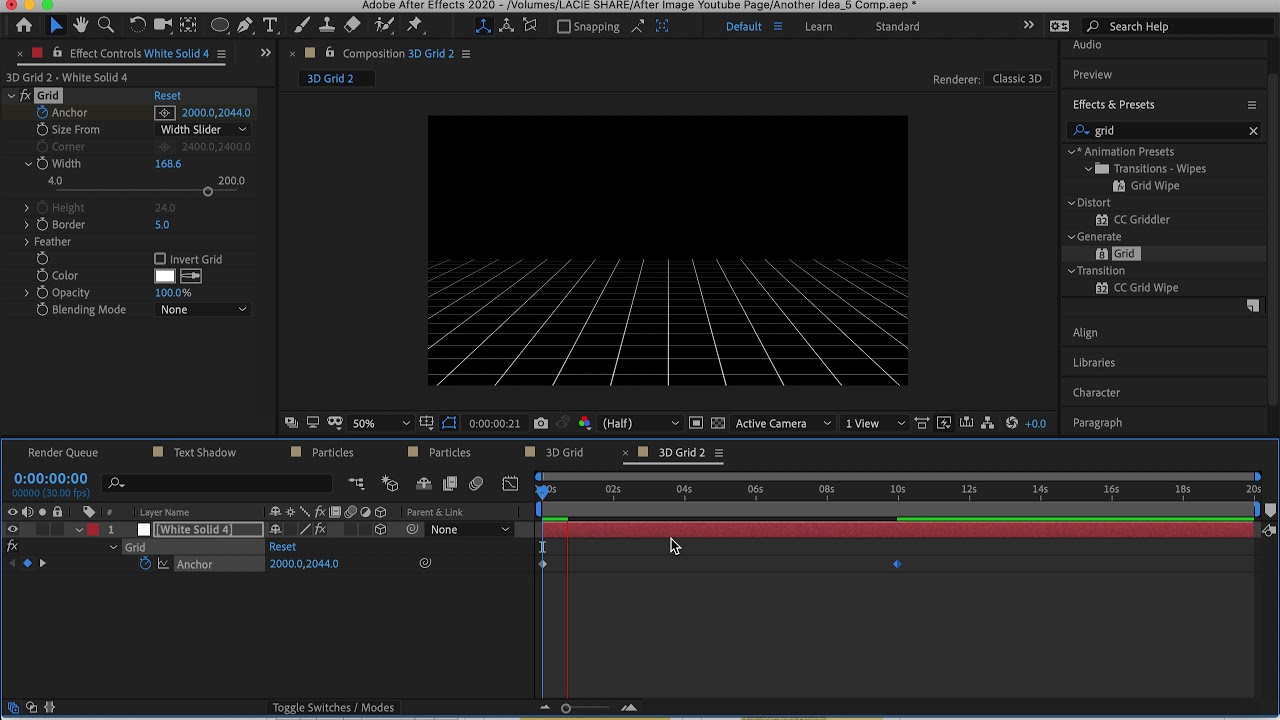 Adobe After Effects Tutorial - 3D Grid - YouTube
