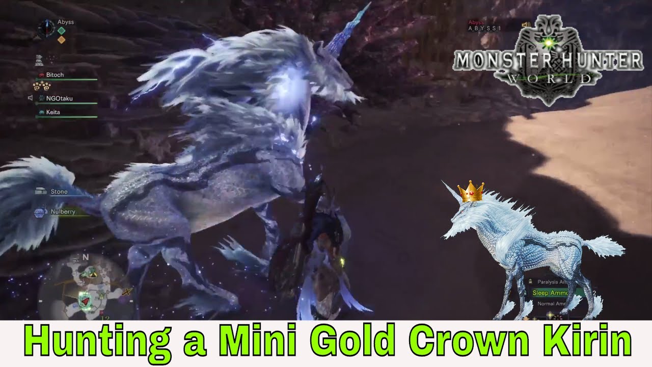 Monster Hunter: World - Mini Gold Crown Kirin (Hunting a Kirin) - YouTube