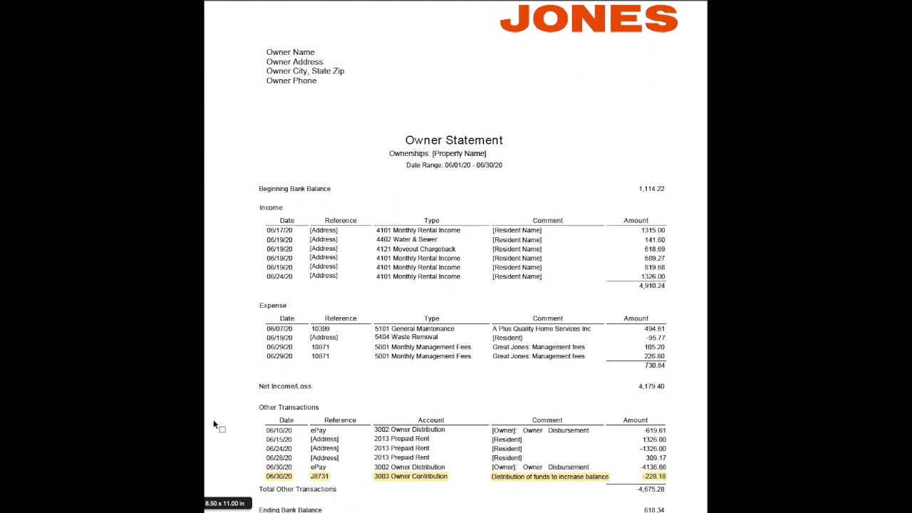 Owner Statement | Full Walk-Through - YouTube