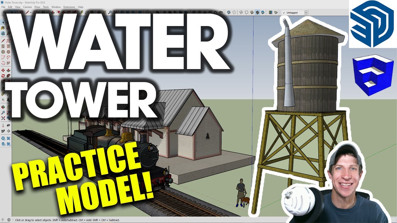 Modeling a WATER TOWER in SketchUp! - YouTube