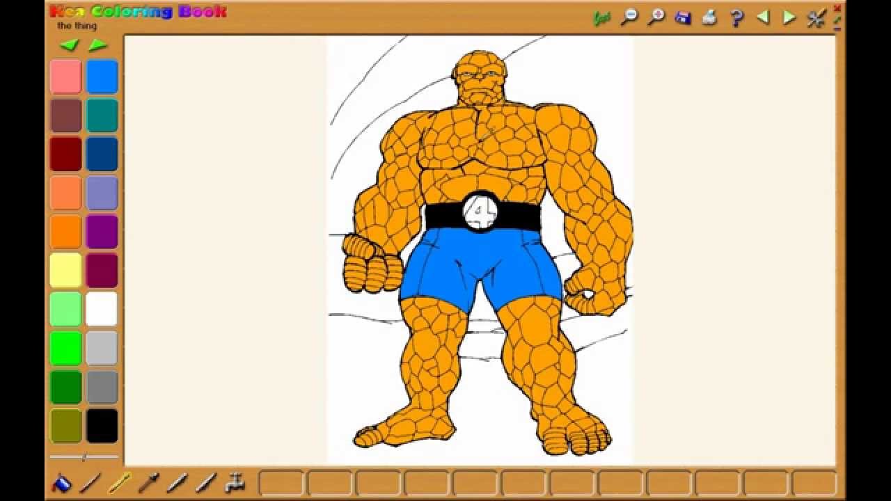Color with The Thing Marvel Comics superhero the Fantastic Four - YouTube