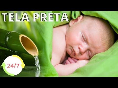 🟩◼ Ruído branco da fonte de bambu [24/7] tela preta ◼🟩 Põe você para dormir em 3 minutos!