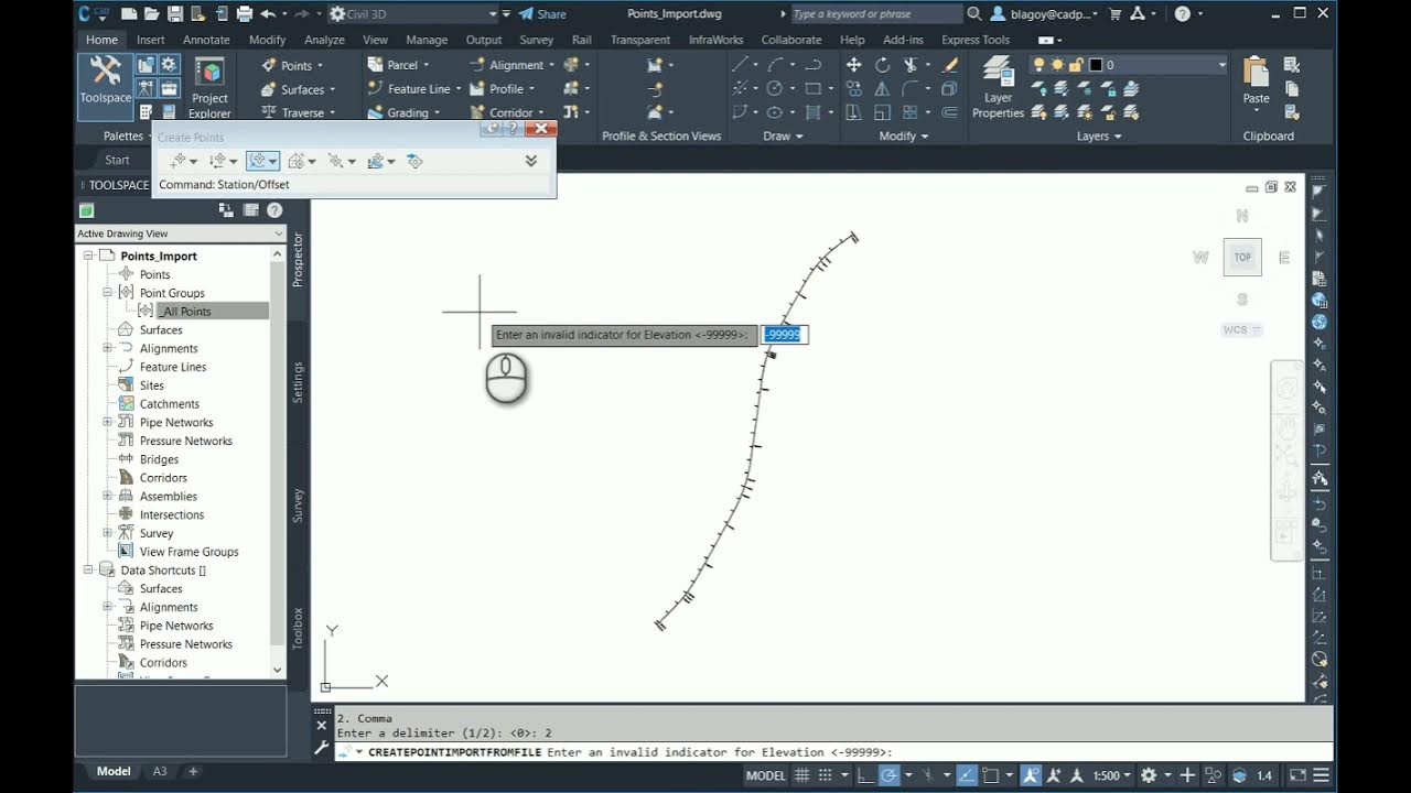 Station Offset Points in Civil 3D - YouTube