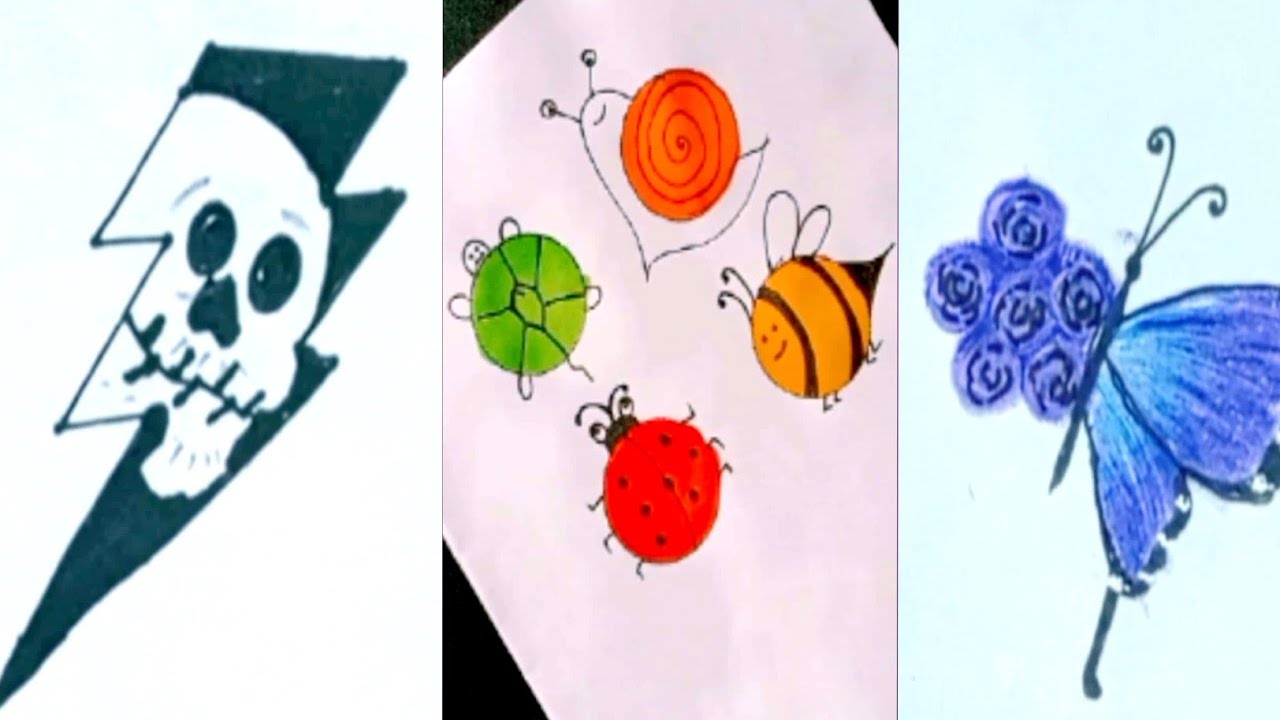 10+ easy art ideas / Creative drawing technique / Unique painting tips ...