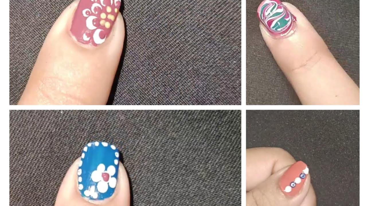 No tools Nail art design at home 💅🏡!! Easy Nail art design for ...