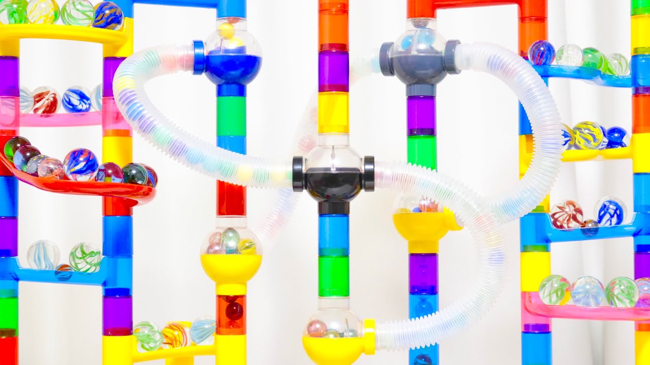 Marble Run transparent spherical pipe athletic ASMR #marblerun # ...