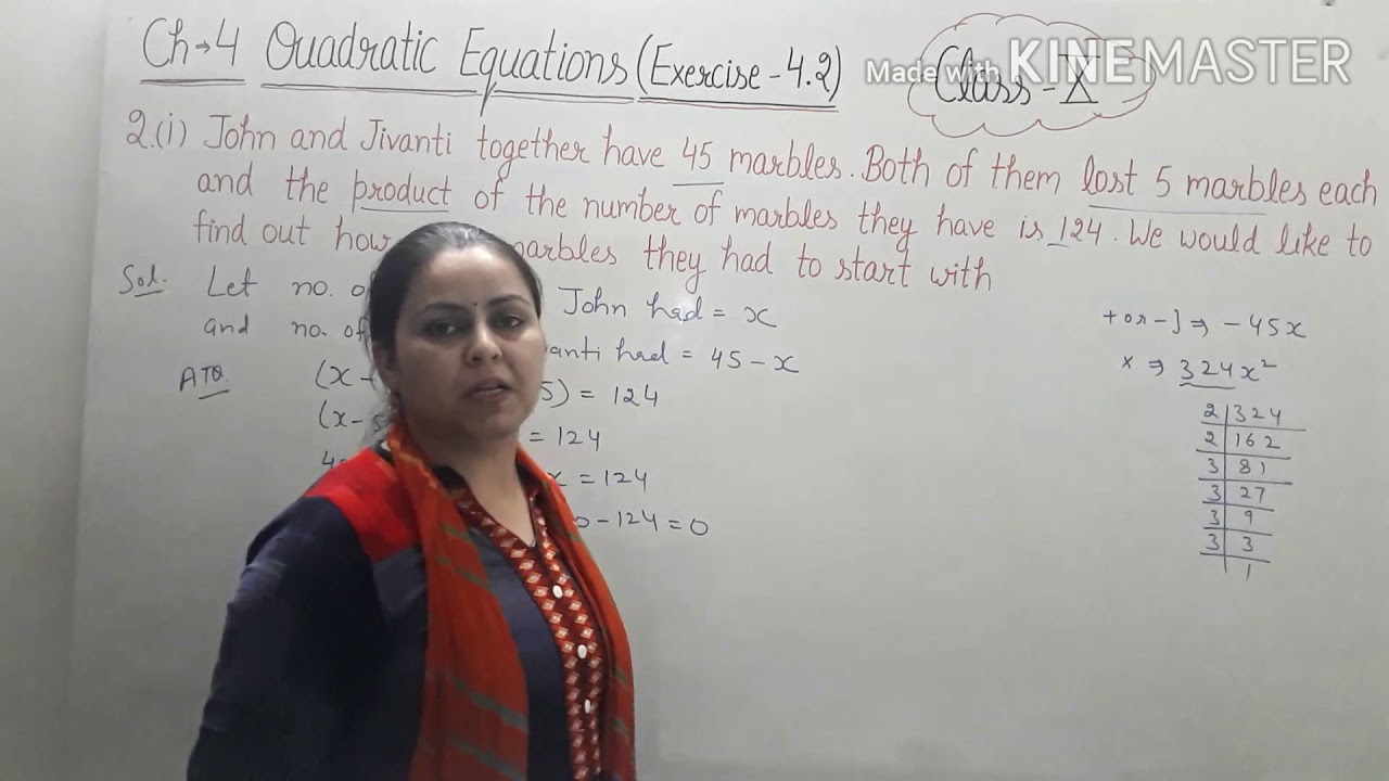 Q.2(i) Ch.-4 (Quadratic Equations) Exercise- 4.2 - YouTube