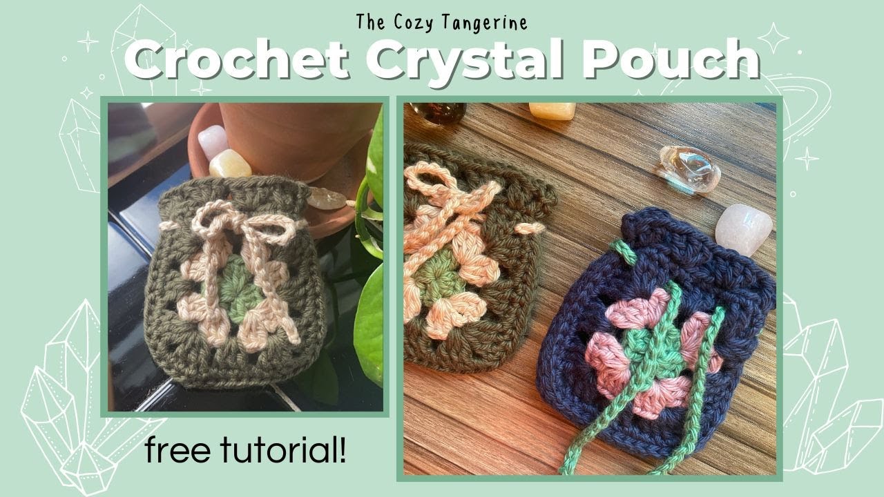 Crochet Crystal Pouch Tutorial | DIY Mini Crochet Pouch | Granny Square ...